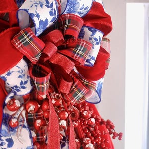 Elegant Chinoiserie Christmas Tree Topper Large 9-12 Foot Tree, Blue ...