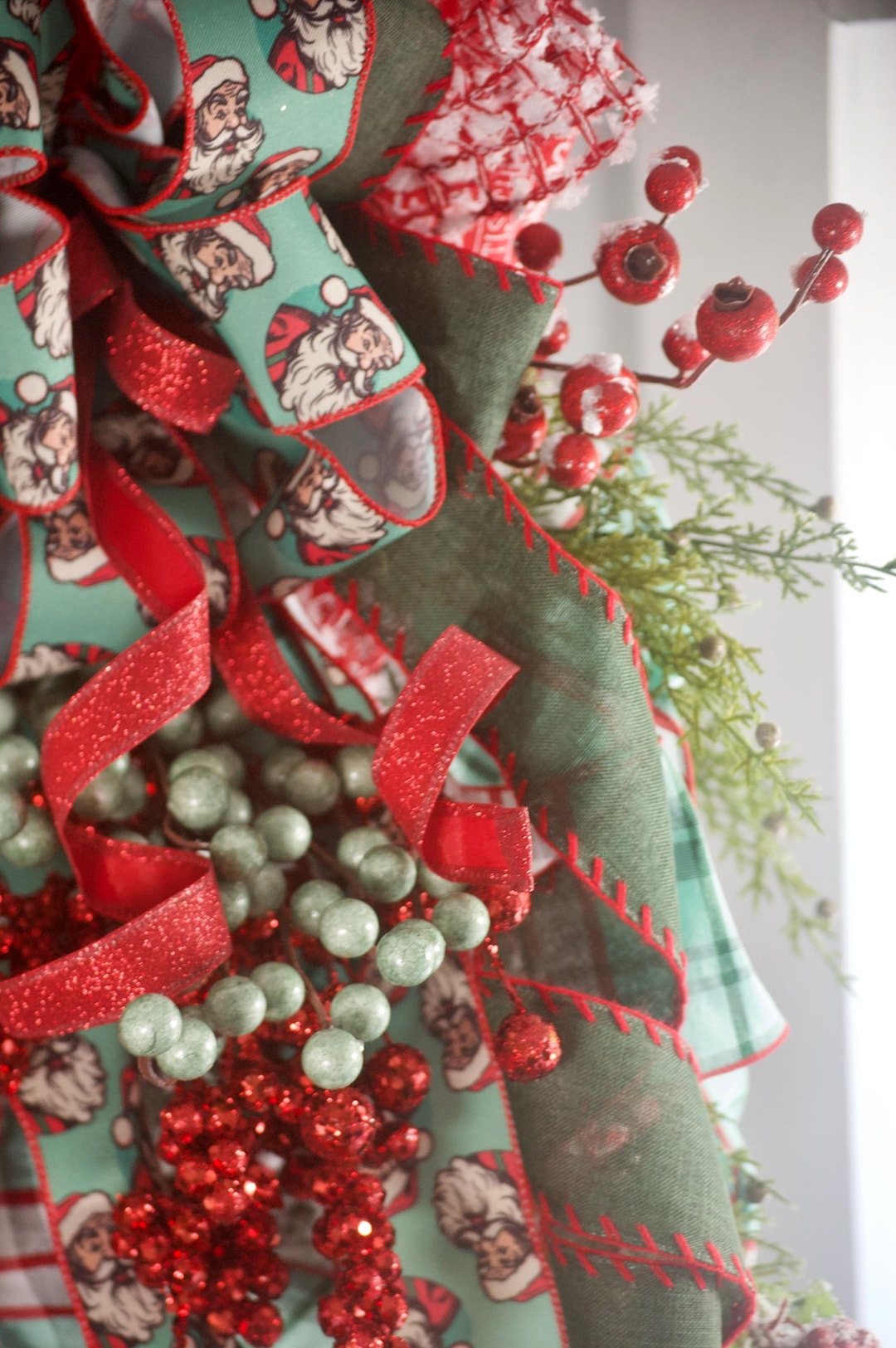 Vintage Santa Christmas Tree Topper: Mid-century Modern Holiday Decor ...