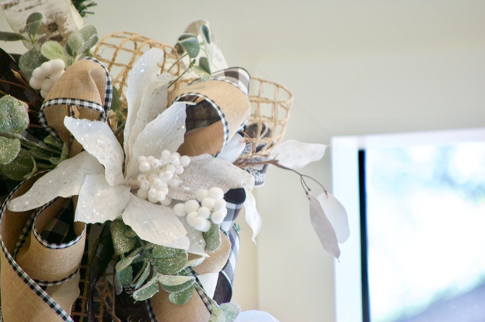 Bow Tree Topper Christmas Tree Topper Farmhouse Christmas - Etsy