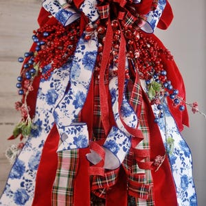 Elegant Chinoiserie Christmas Tree Topper Large 9-12 Foot Tree, Blue ...