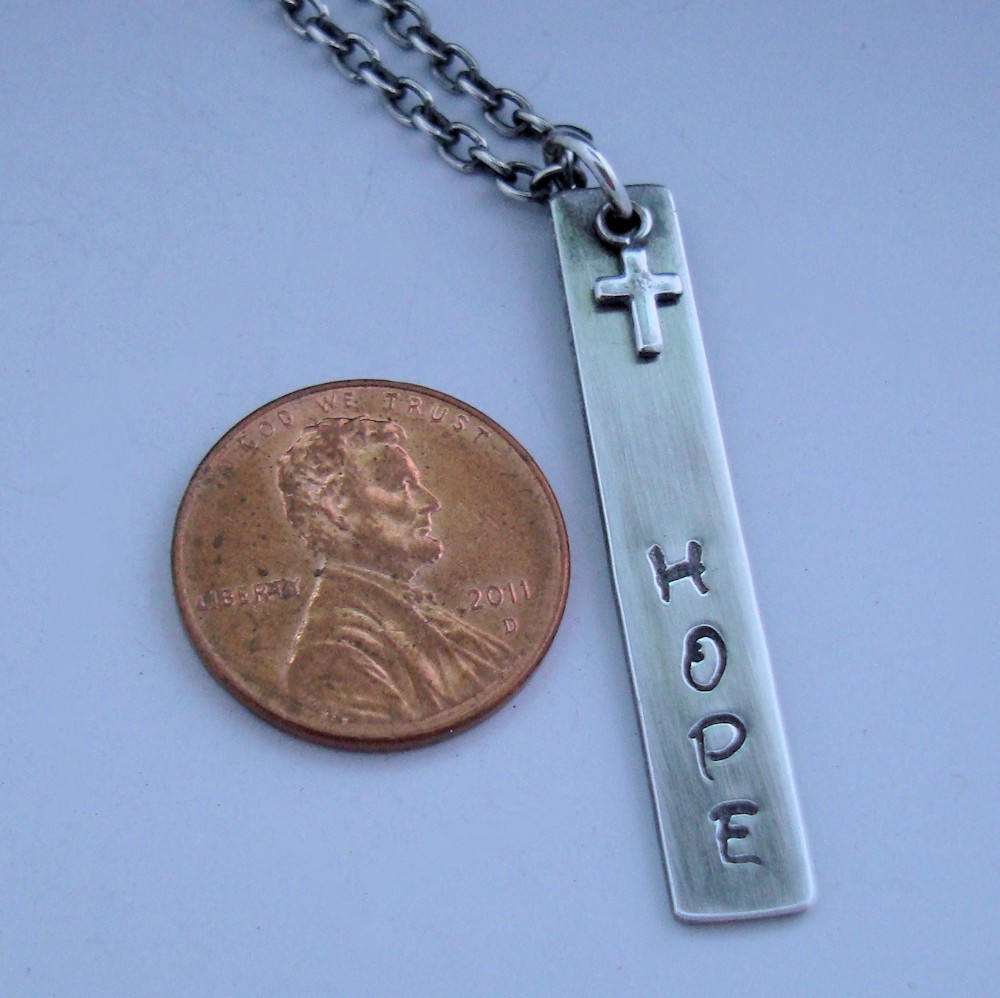 Hope Necklace, Silver Bar Necklace, Sterling Necklace, Handmade ...
