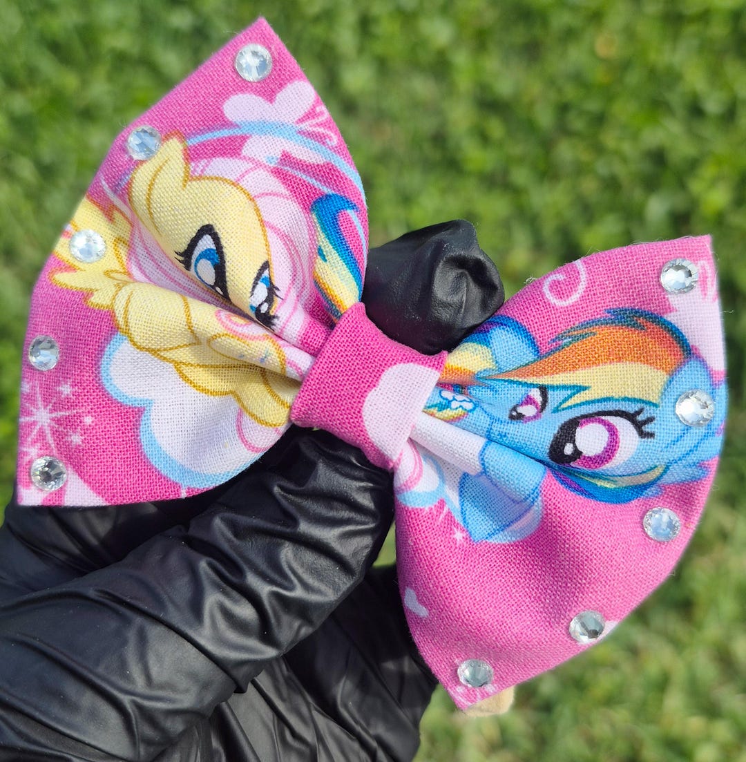 My Little Pony Inspired Hair Bow: Handmade Fabric Bow With Clip - Etsy