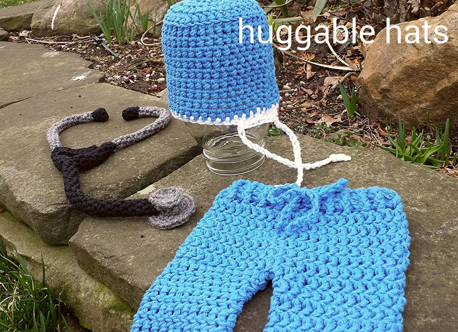 Pattern Crochet Scrub Hat and Scrub Pants Set With | Etsy