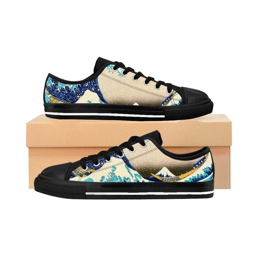 Japan great Wave Sneakers - Etsy