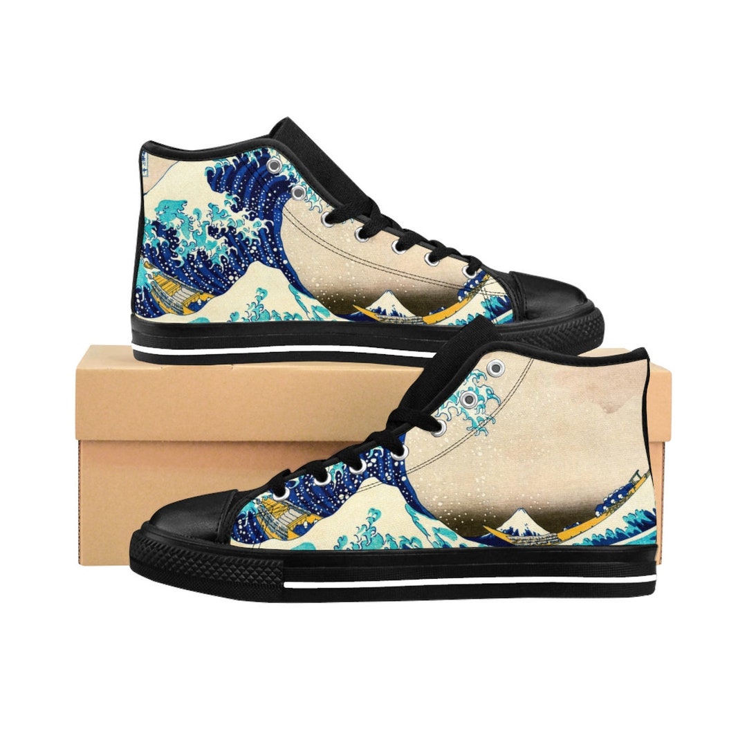 Japan Fuji Great Wave High-top Sneakers - Etsy