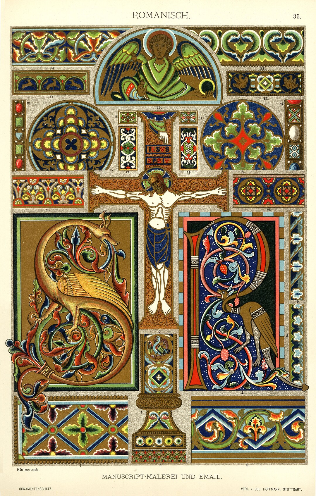 Set of 24 Romanesque Symbols, Patterns and Borders From Manuscript ...