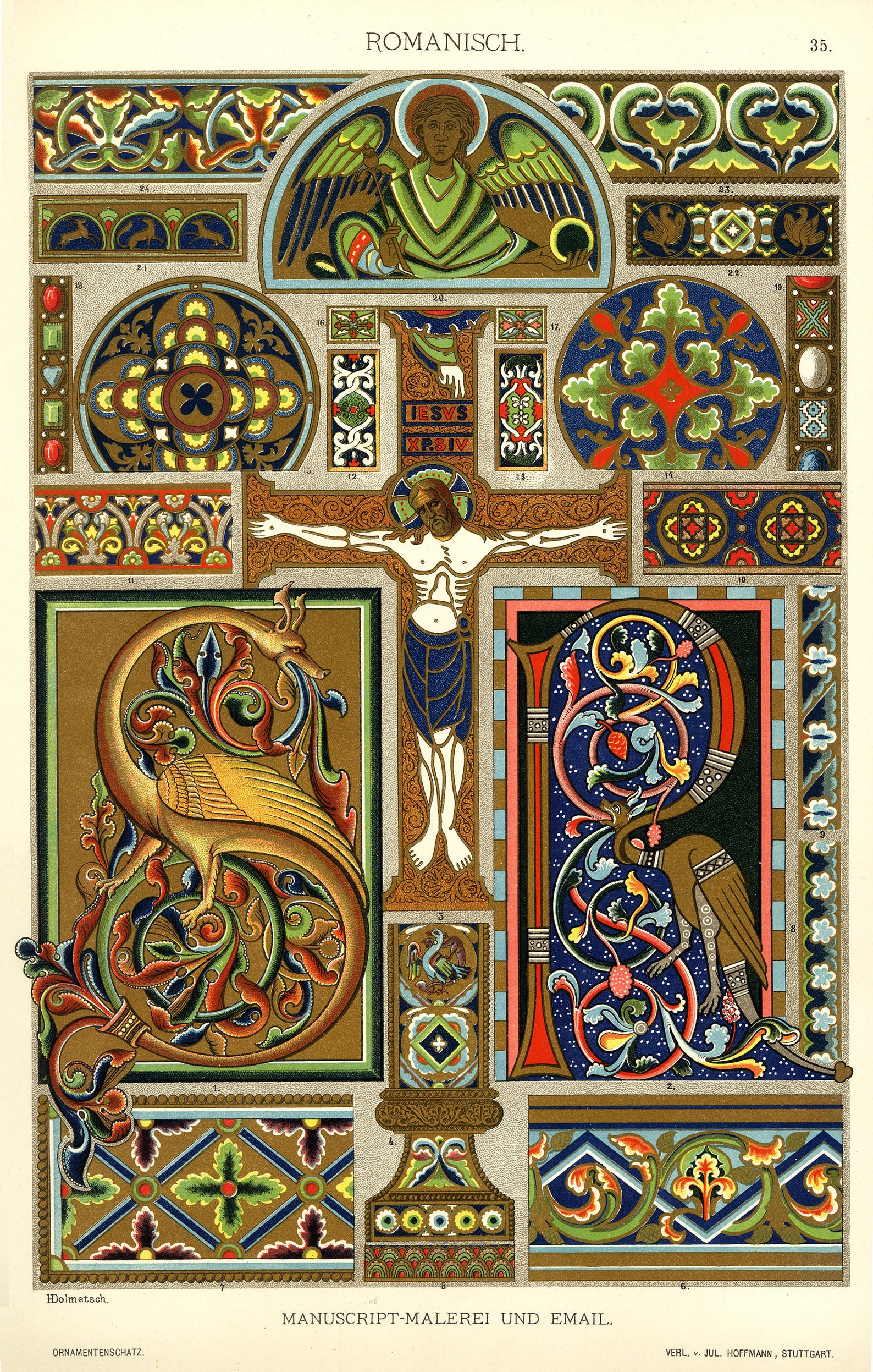 Set of 24 Romanesque Symbols, Patterns and Borders From Manuscript ...