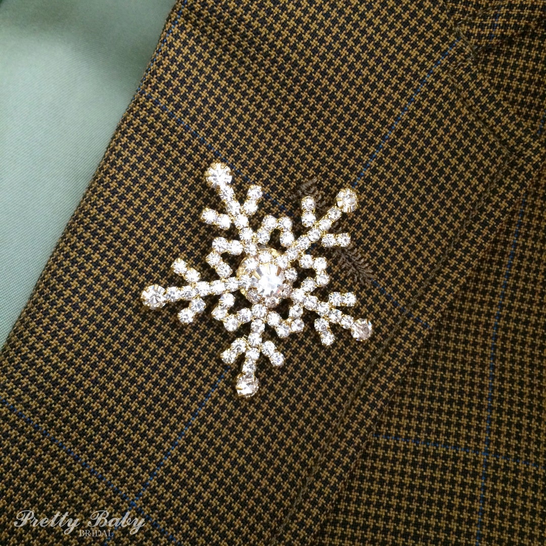 Snowflake LAPEL Pin,tie Tack,snowflake Brooch,winter Wedding Christmas ...