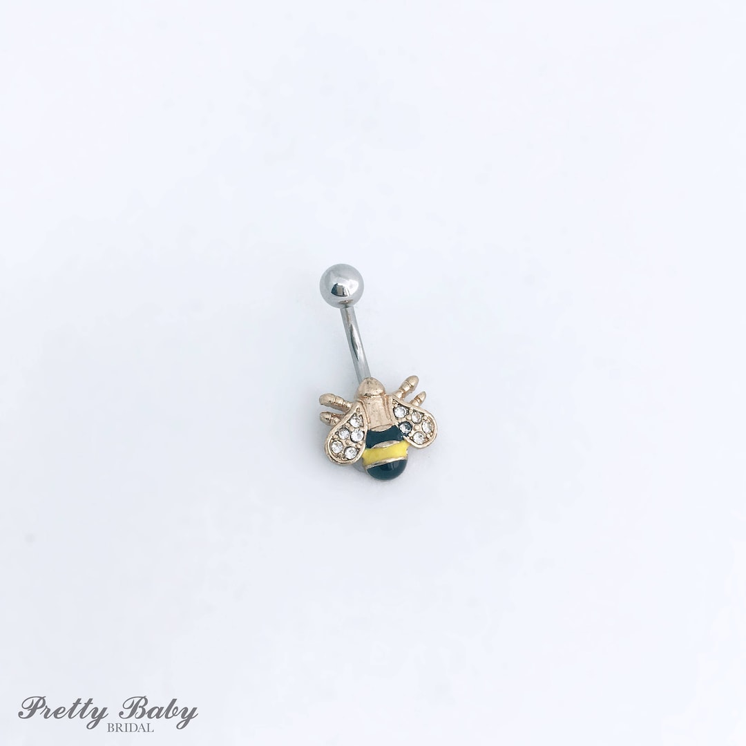 BEE Belly Ringrose Gold Bumblebee Cute Belly Ring Gold - Etsy