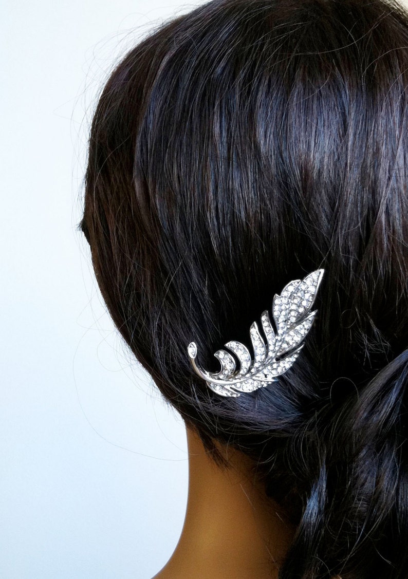 Gold hair comb gold comb Bridal Hair Comb Feather hair | Etsy