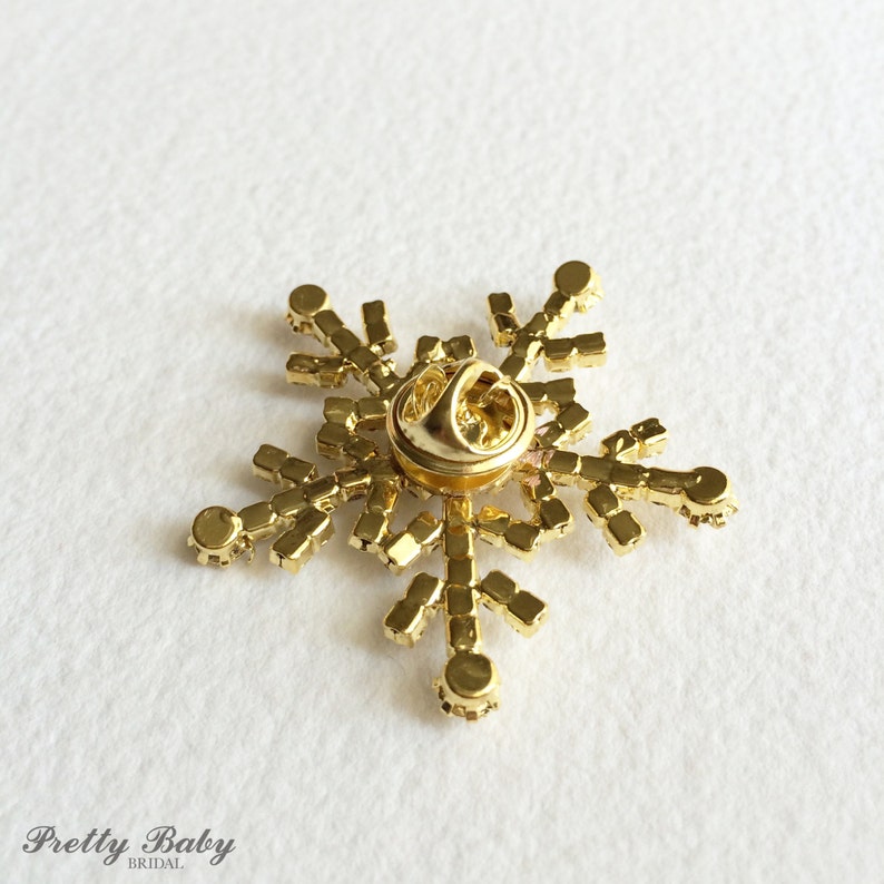 Snowflake LAPEL PINtie tacksnowflake broochWinter Wedding | Etsy