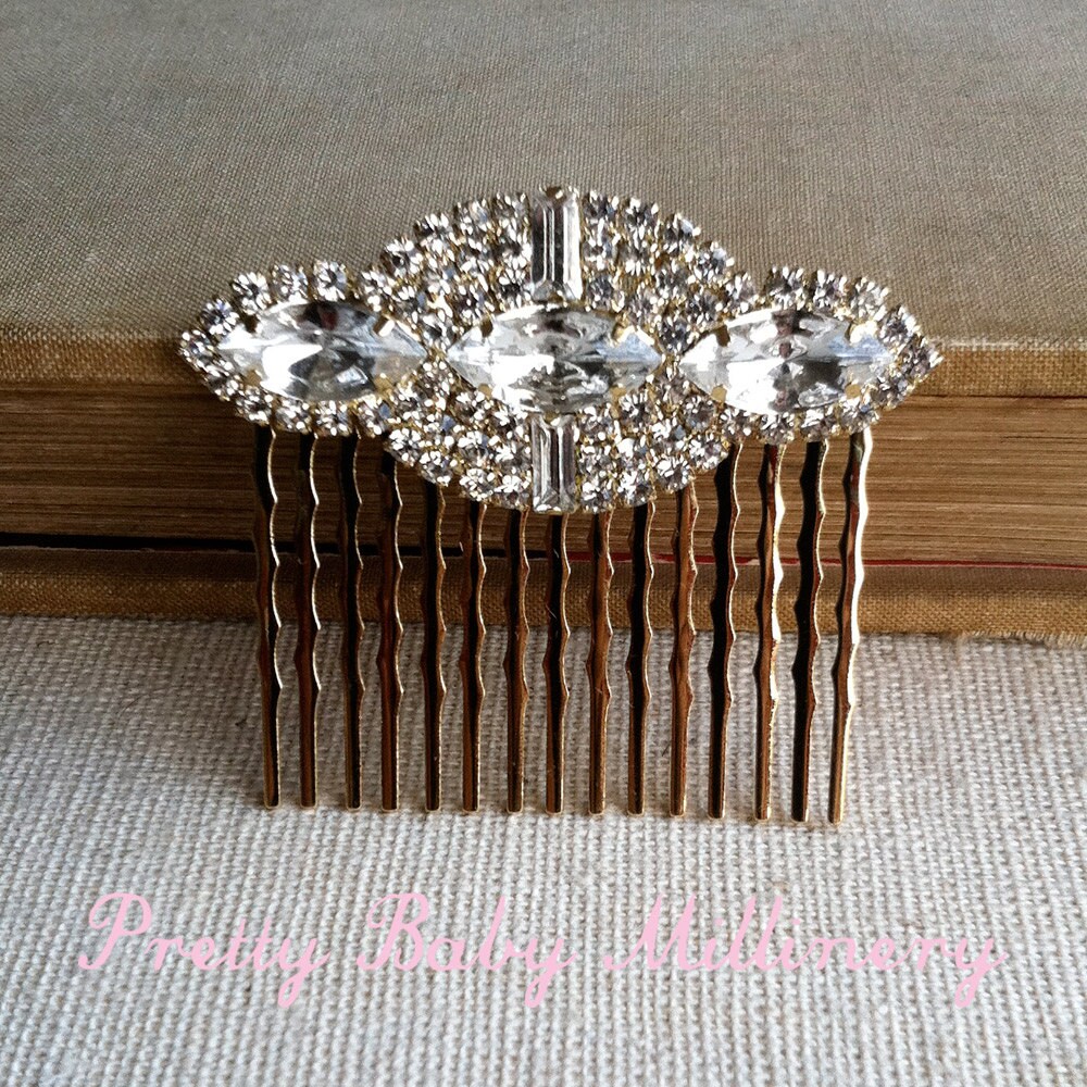Gold Hair Comb - Art Deco Hair Comb, Art Deco Hair Accessories, Gold ...