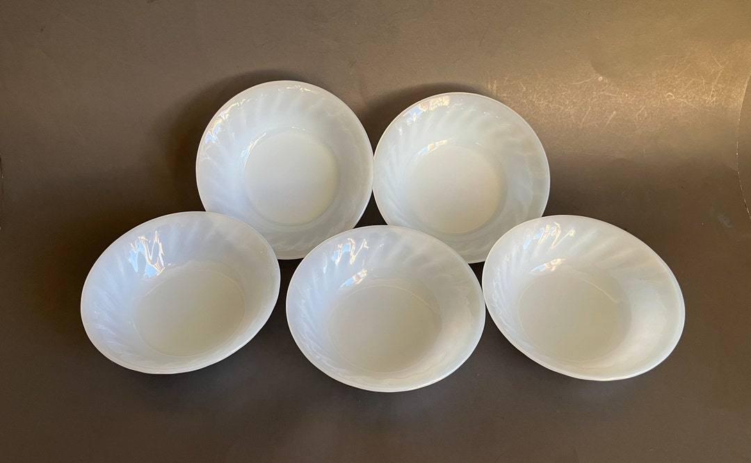 Fire King Light Blue Berry Bowl Lot of 5 Swirl Pattern Milk Glass - Etsy