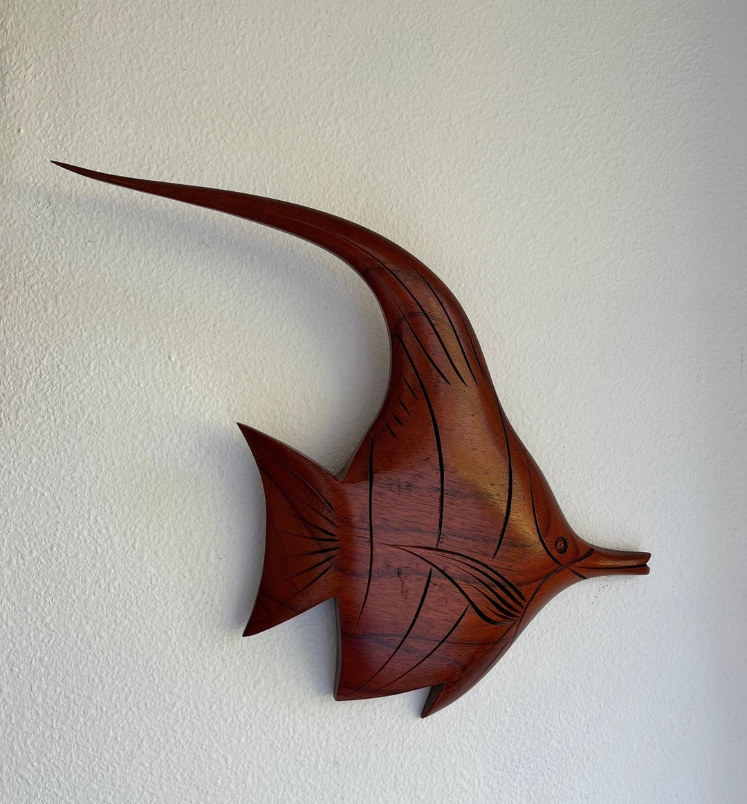 Vintage Teak Wood Angel Fish Wall Hanging Single Fish Hawaii - Etsy