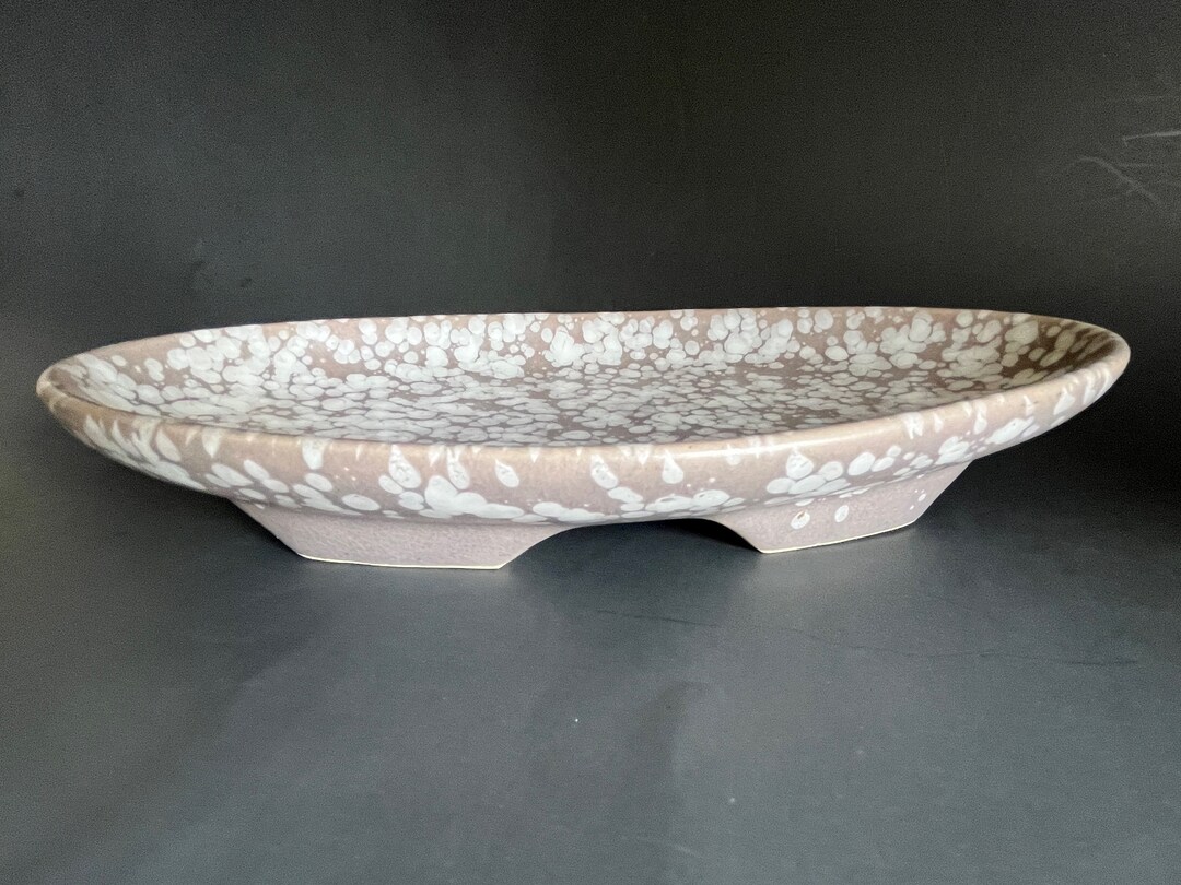 Napco Art Pottery Oval Trinket/console Bowl 10 Inches Splatter Glaze ...
