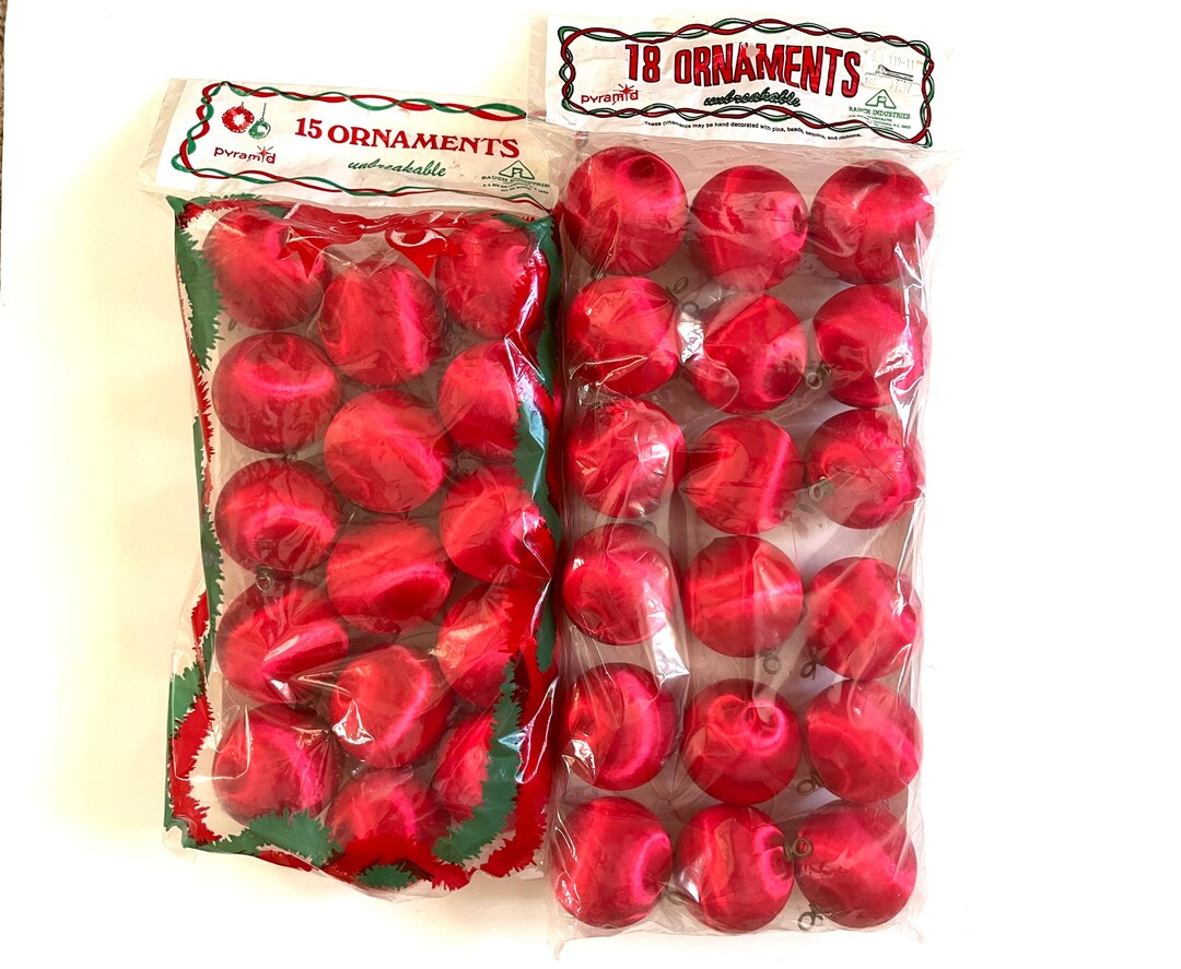 NOS Red Satin Threaded Styrofoam Ornaments Pyramid 33 2 1/4 Inch - Etsy