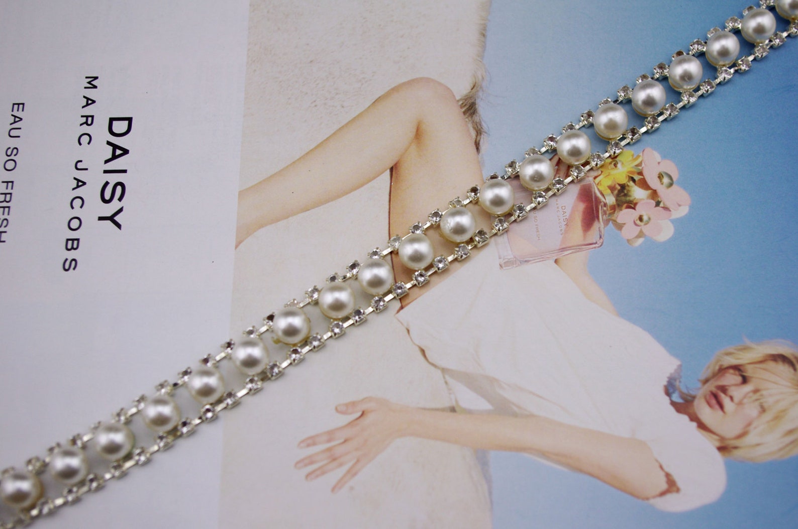 3 Feet 2 Rows Ss12 3mm Clear Crystal Silver Plated Rhinestone Chain
