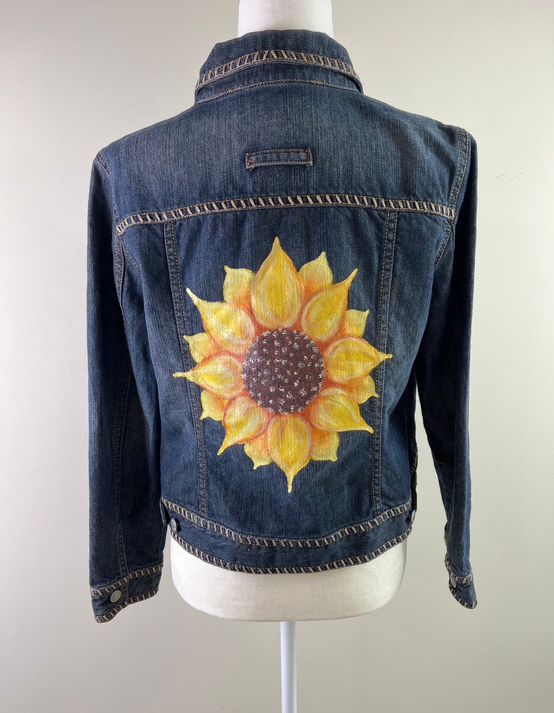 Sunflower Denim Jacket Mujer Size Large Petite Liz - Etsy España