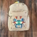 Painted Backpack, Crab Bag, Khaki Canvas Backpack, Laptop Bag, College ...