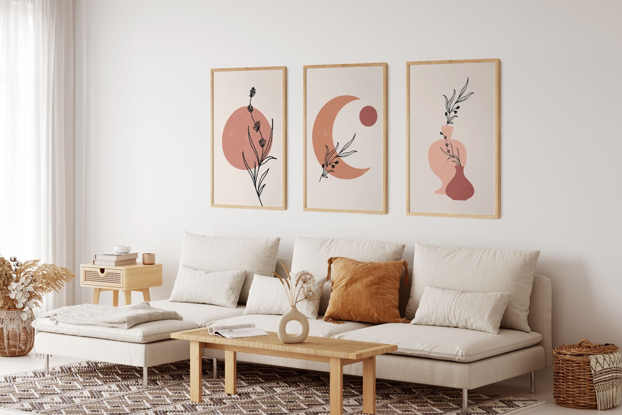 Boho Desert Print Set of 6, Boho Sun Print, Boho Wall Decor, Desert Art ...