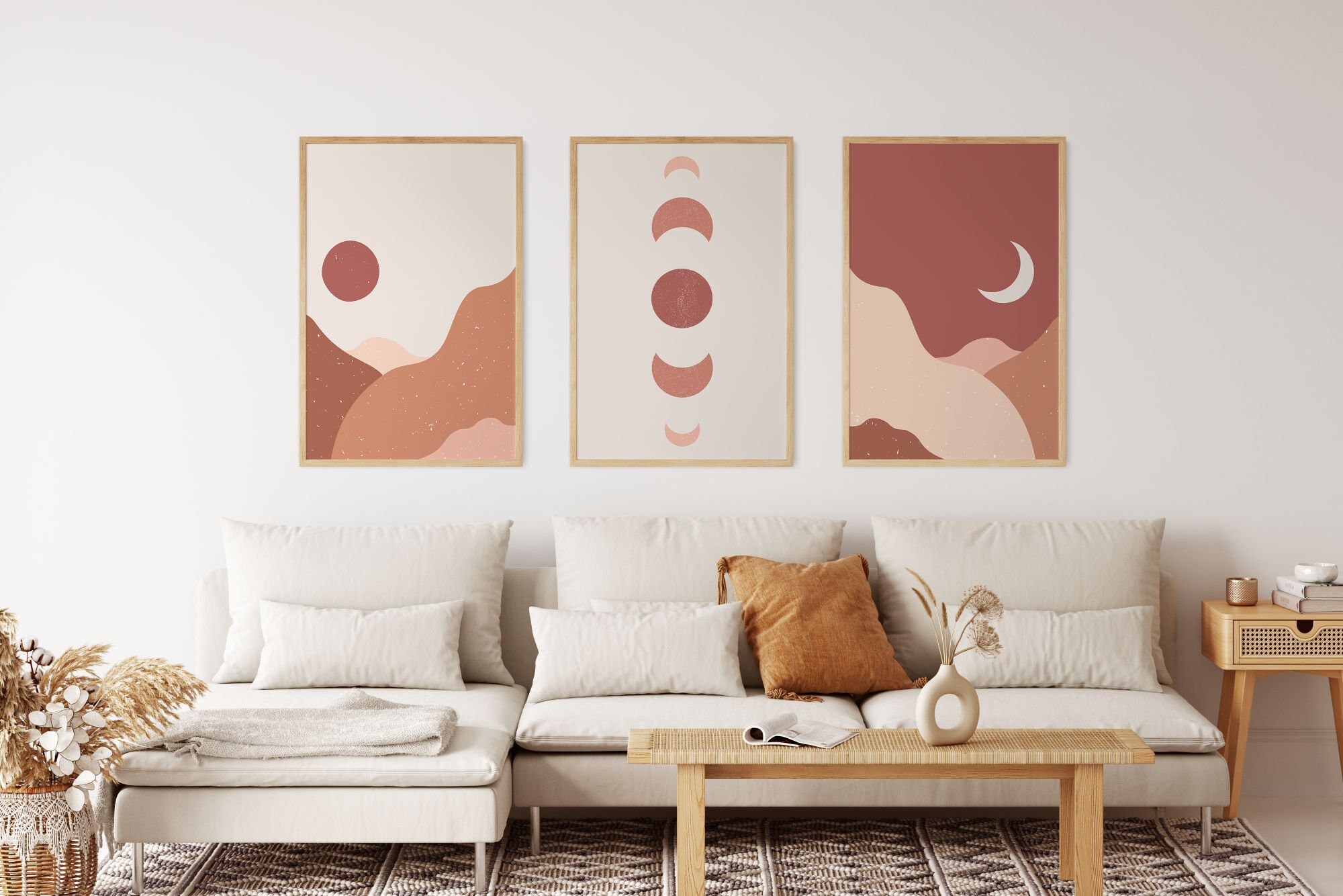 Boho Desert Print Set of 6, Boho Sun Print, Boho Wall Decor, Desert Art ...