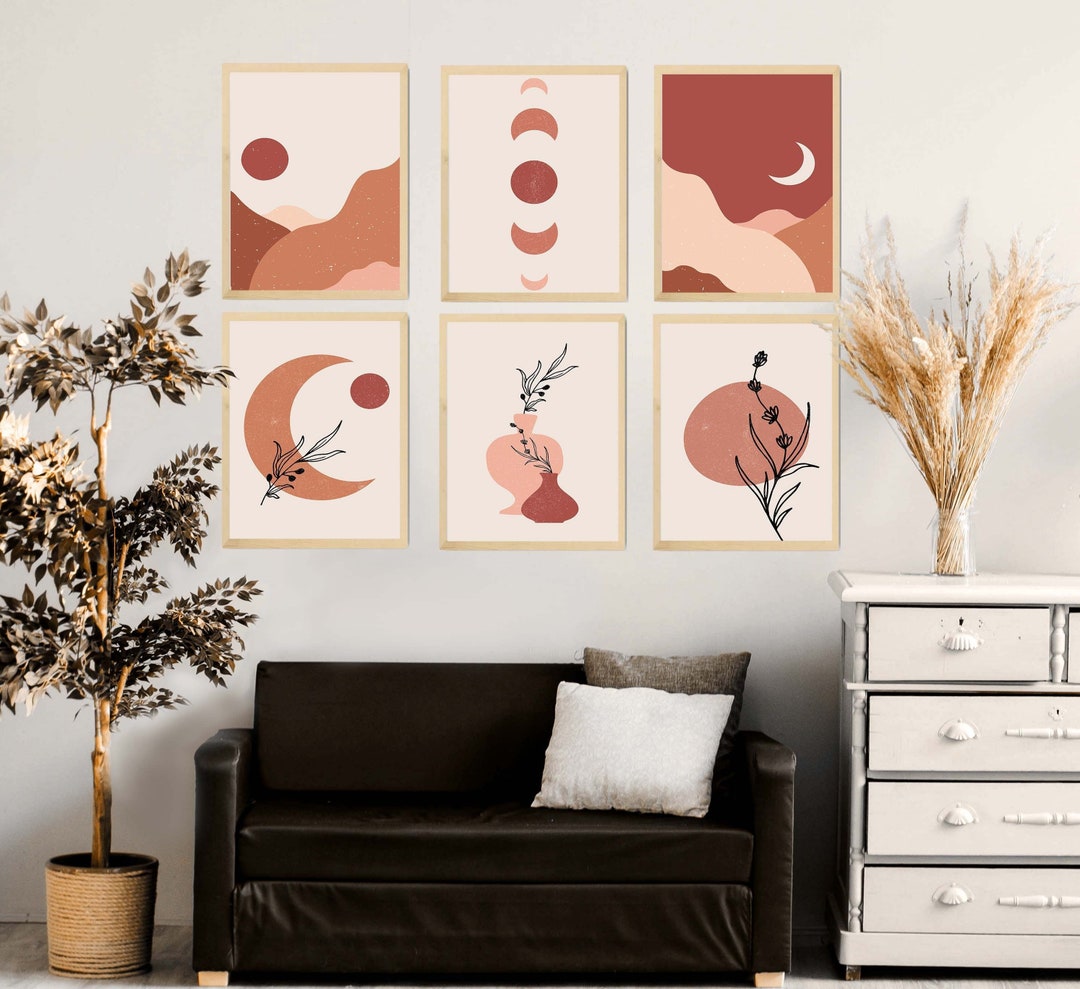 Boho Desert Print Set of 6, Boho Sun Print, Boho Wall Decor, Desert Art ...