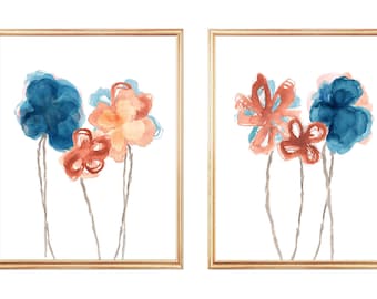 Rust Blue Wall Art - Etsy
