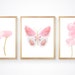 Pink Butterfly Wall Decor, Butterfly Artwork, Pink Wall Art, Tween Wall ...