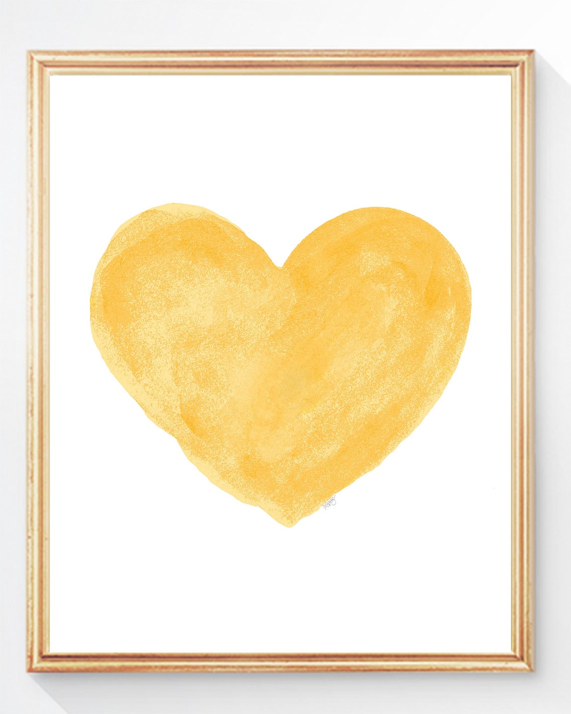 Yellow Heart Prints Set of 3 Yellow Wall Decor Yellow - Etsy