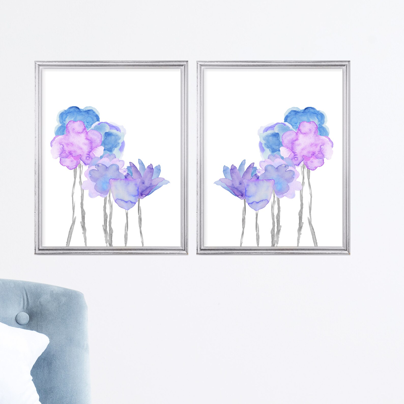 Pink and Purple Flower Posters 16x20 Set of 2 Large Floral - Etsy