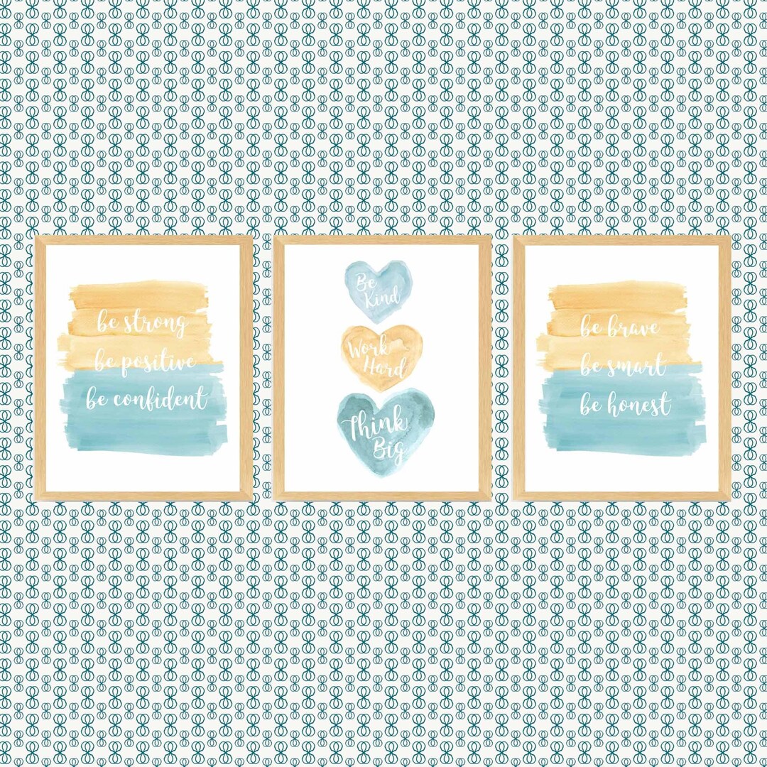 Teal Girl Power Prints, Tween Girl Room Decor, Set of 3, Inspirational ...