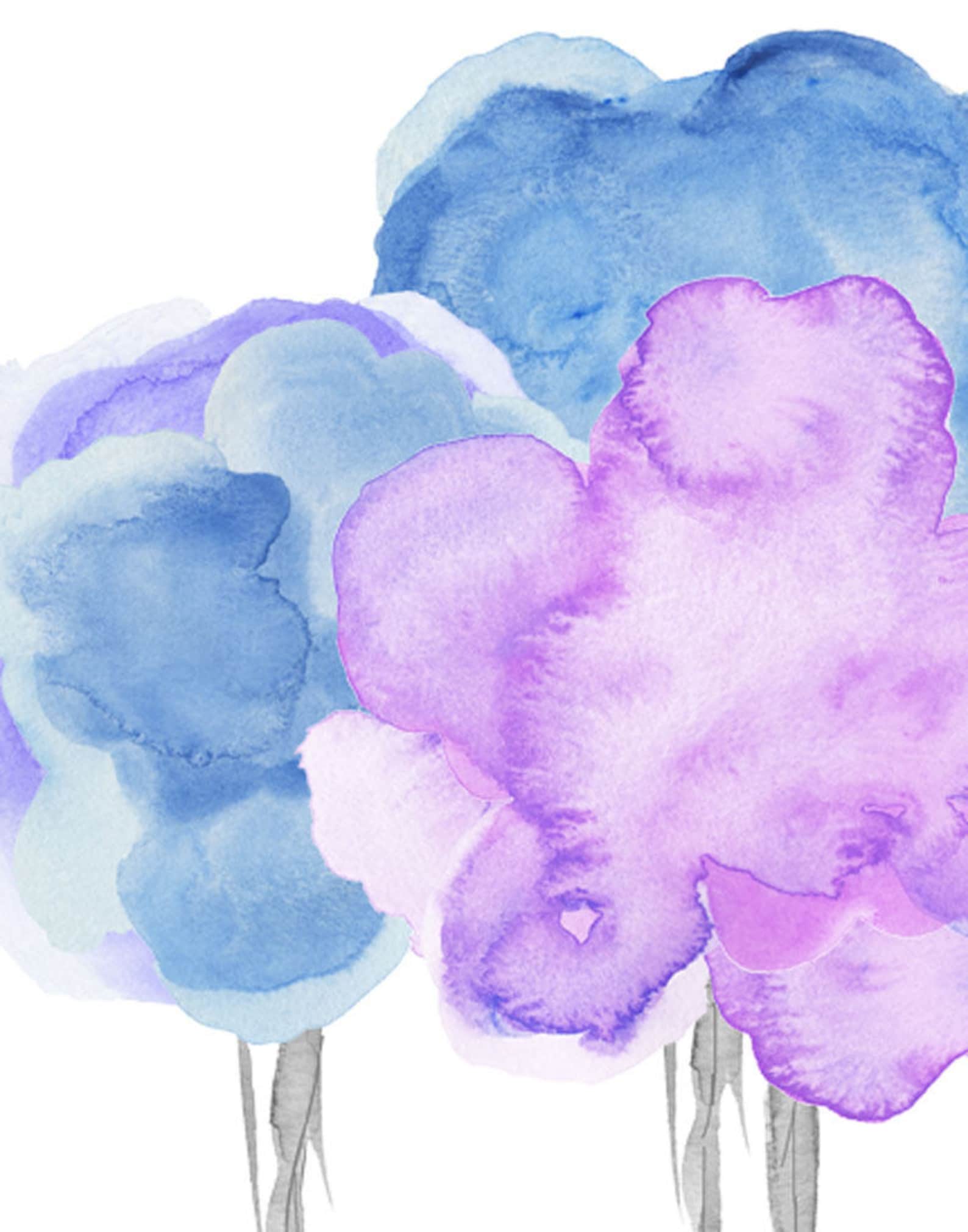 Lavender and Blue Wall Art Lavender and Blue Flower Prints - Etsy