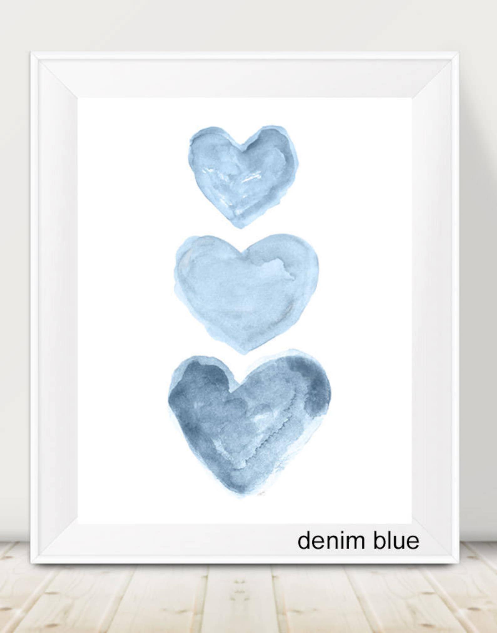 Navy Heart Print, Indigo Wall Decor, Midnight Blue Decor, Navy Blue ...