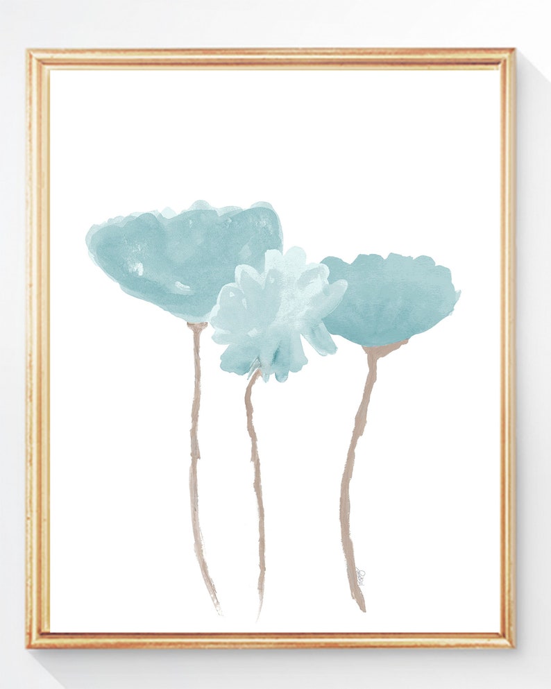 Teal Wall Decor Set of 3 Watercolor Prints Teal Decor Teal - Etsy