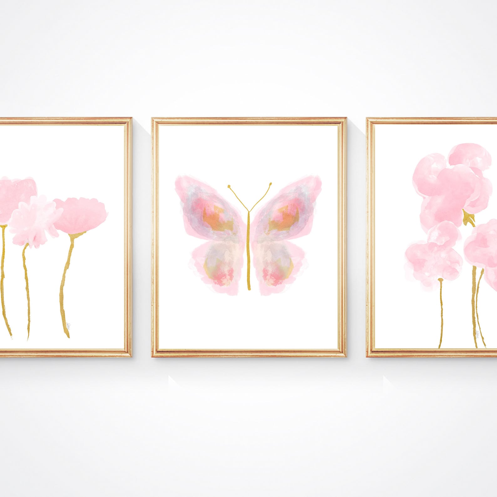 Pink Butterfly Wall Decor, Butterfly Artwork, Pink Wall Art, Tween Wall ...