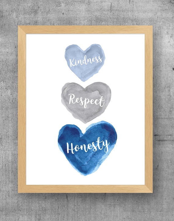 Kindness Respect Honesty Boys Inspiration Quotes for Boys - Etsy