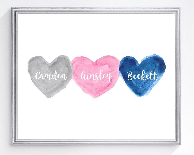 Triplets Gift Triplets Nursery Art Gift for 3 Babies - Etsy