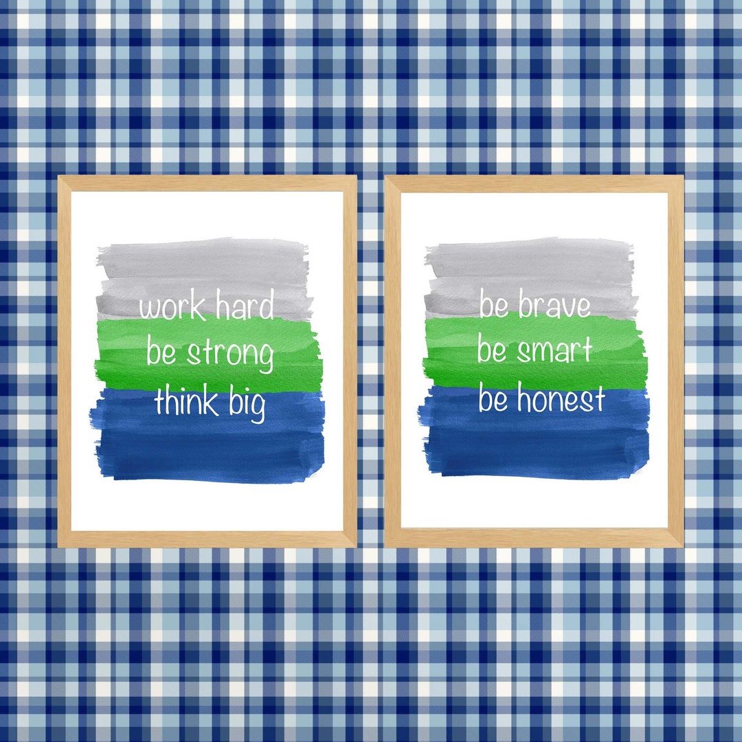 Quotes for Boys Room, Home School Decor, Boys Playroom Prints, Set of 2 ...