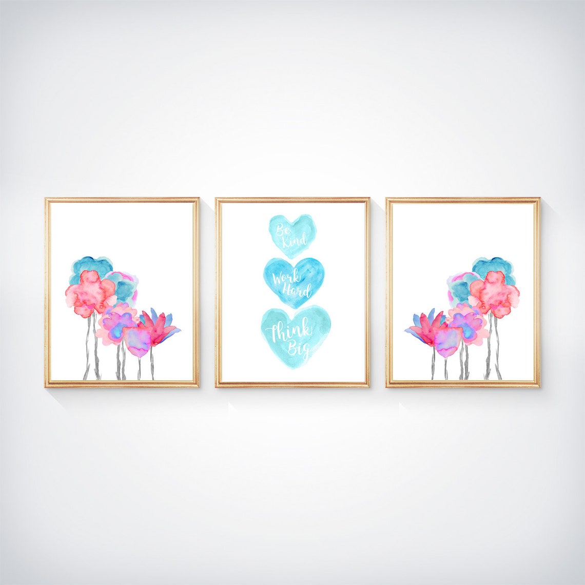 Girls Boho Bedroom Decor Boho Flower Prints 8x10-set of 3 | Etsy