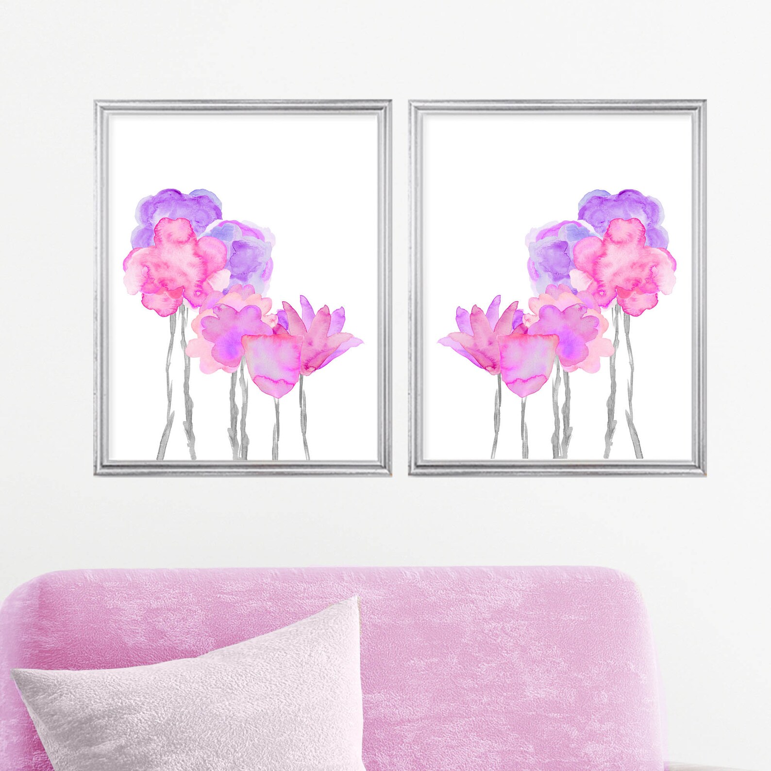 Lavender and Blue Flower Posters 16x20 Set of 2 Large Floral - Etsy
