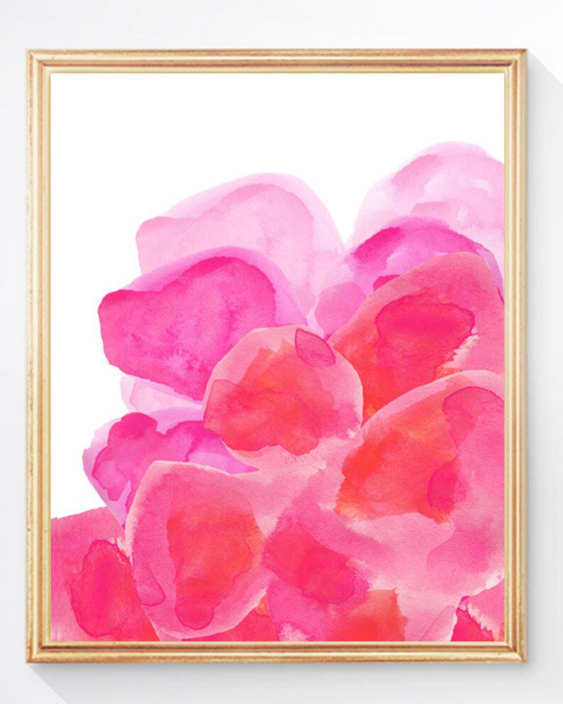 Hot Pink Floral Art Pink Floral Print Pink Abstract Flower - Etsy
