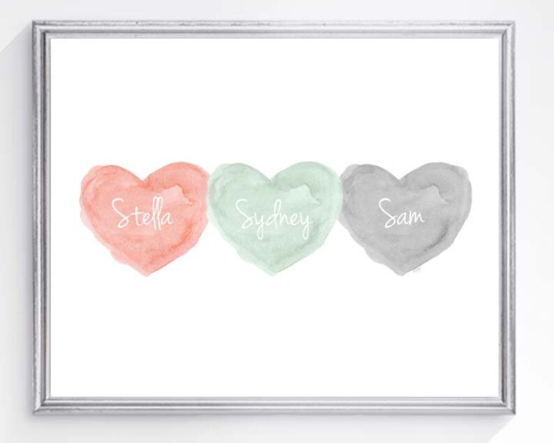 Triplets Gift Triplets Nursery Art Gift for 3 Babies - Etsy