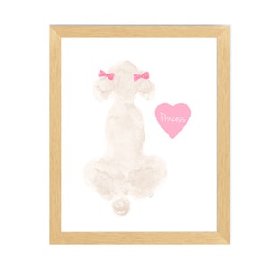 Poodle With Bows Print, Personalized Poodle Art, Poodle Lover Gift ...