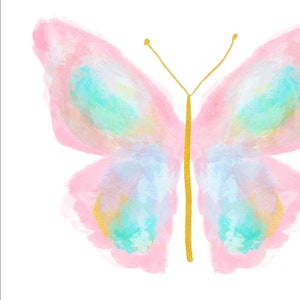 Pastel Butterfly Prints, Print Set of 2, Girls Pastel Wall Art ...