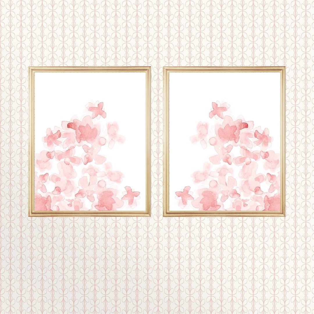 Flower Prints Set, Blush Artwork, 8x10, 11x4, Blush Floral Prints ...