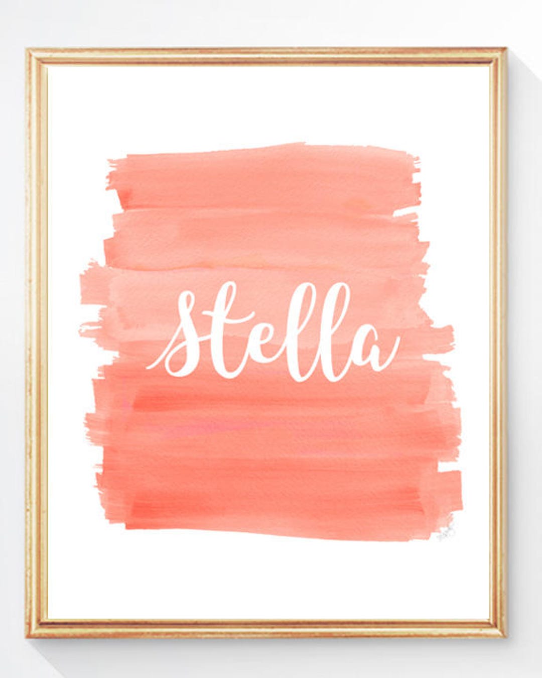 Coral Print With Name, Coral Bedroom Decor, Kids Name Print, Girls ...