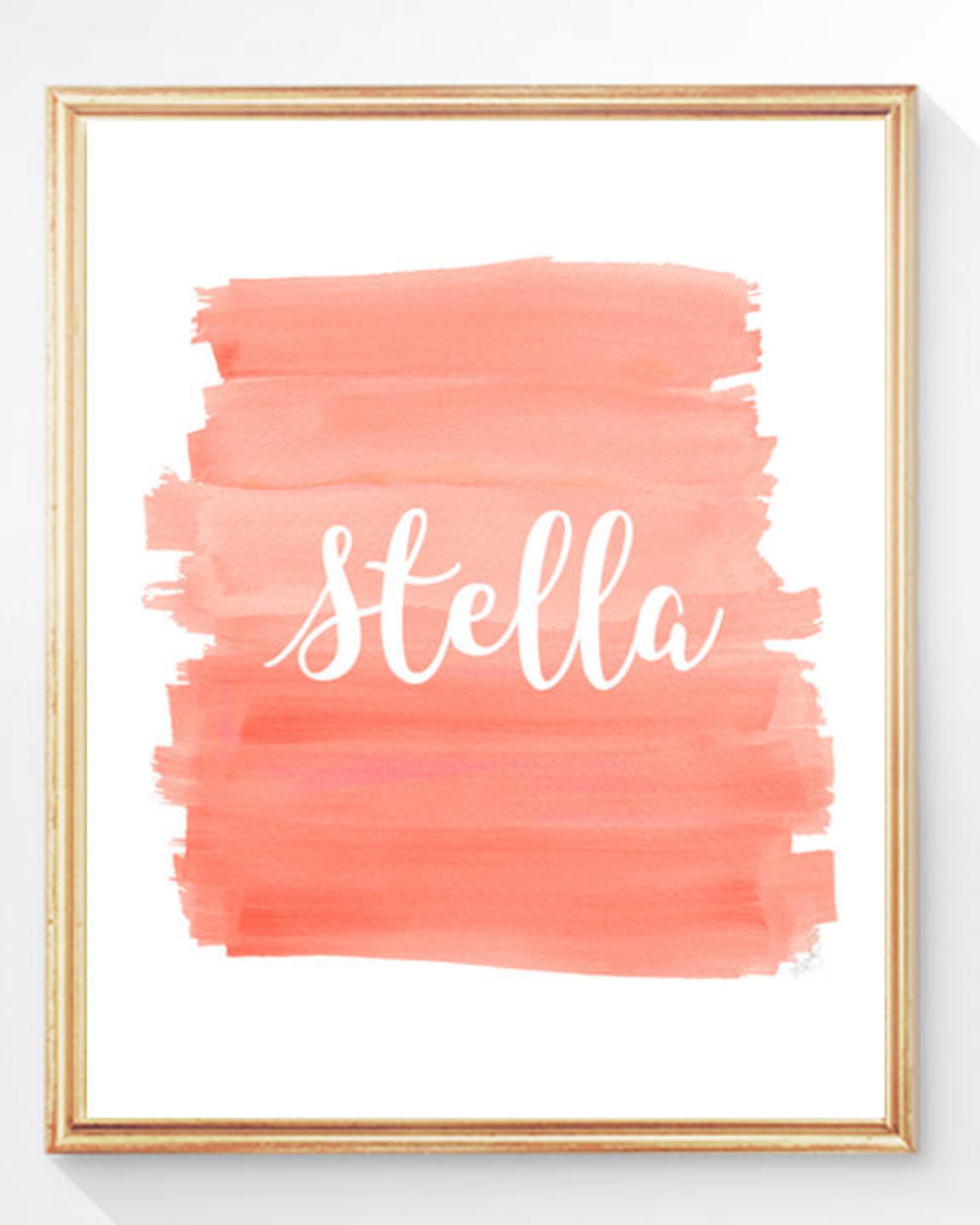 Coral Print With Name Coral Bedroom Decor Kids Name Print - Etsy