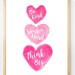 Hot Pink and Gold Wall Art Be Kind Work Hard Think Big Set - Etsy