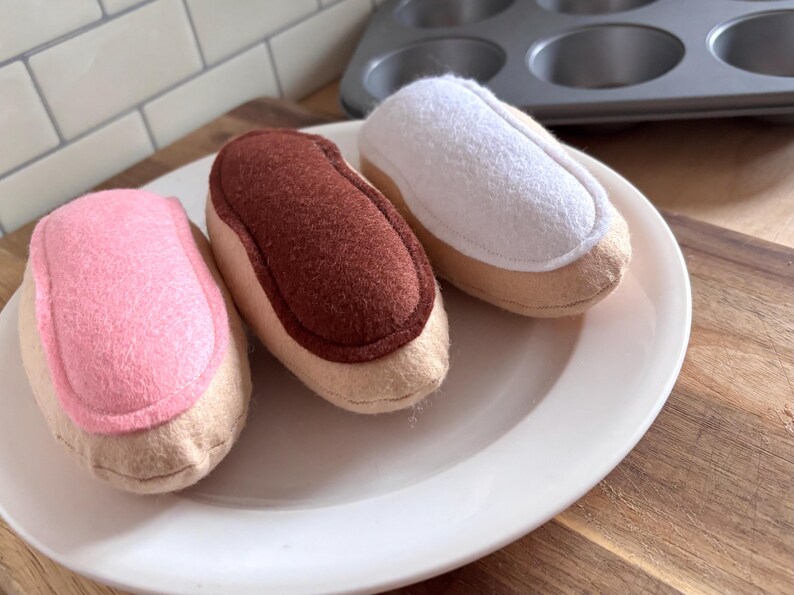Set of Three Pretend Play Felt Food Iced Buns - Etsy