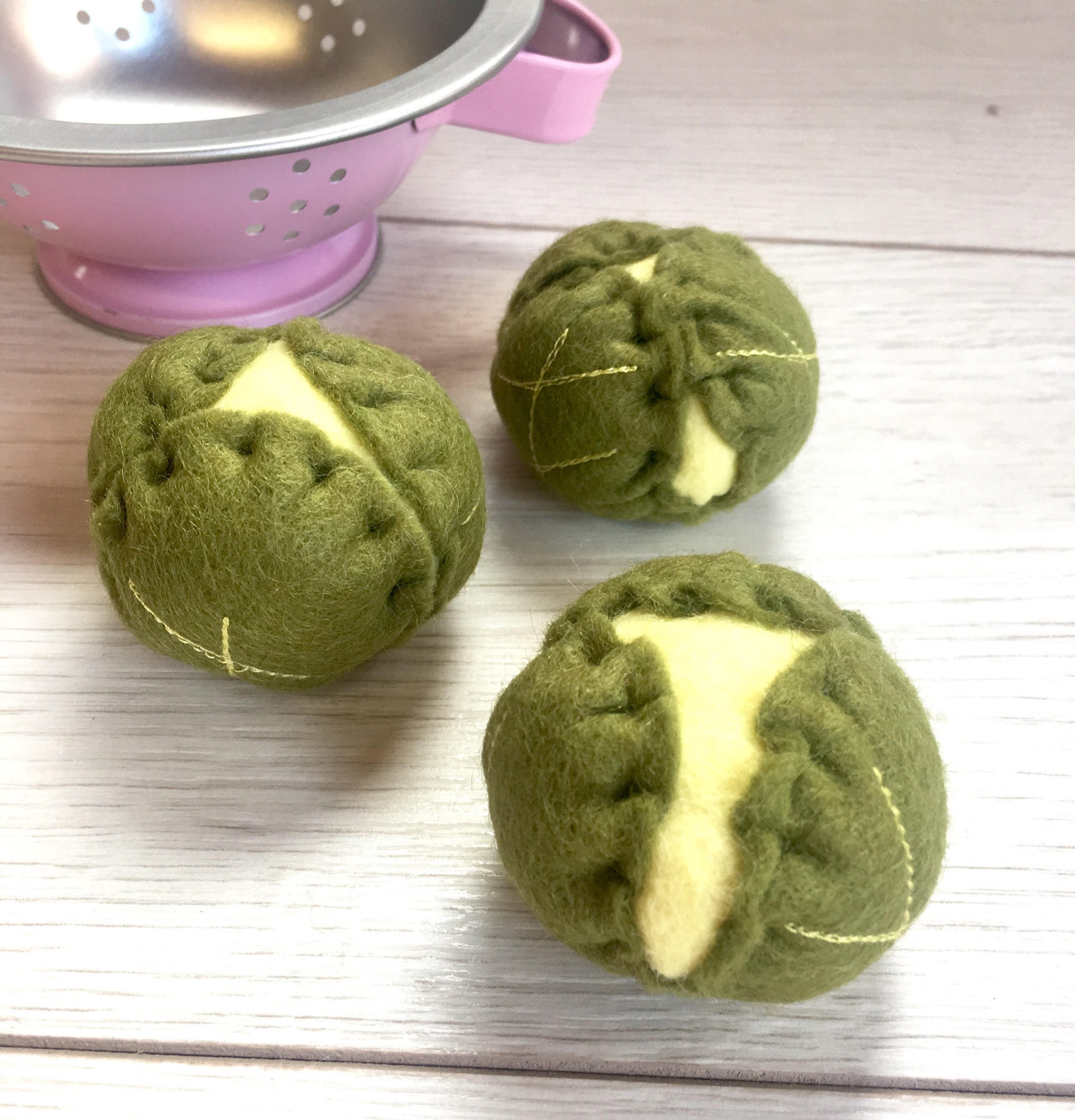 Pretend Play Felt Food Brussel Sprouts - Set of Three - Etsy